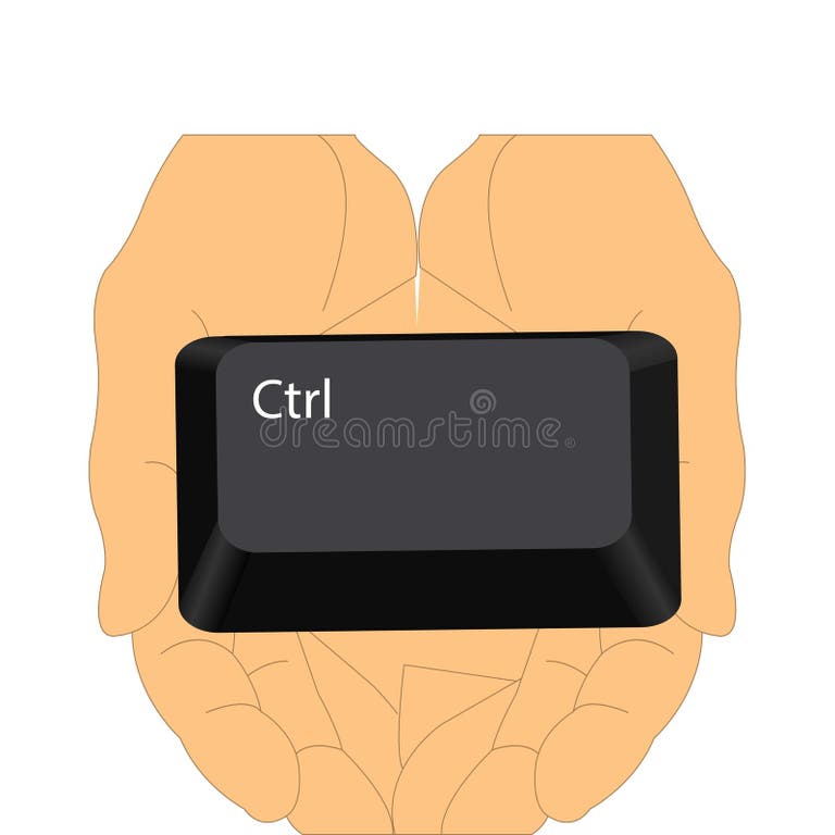 Hands Holding the Ctrl Button Key from a Keyboard Stock Vector ...