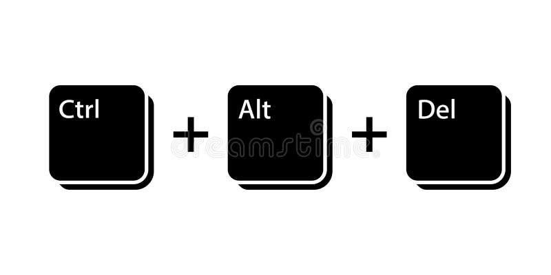 Ctrl Alt Del key icon stock illustration. Illustration of white - 207032262