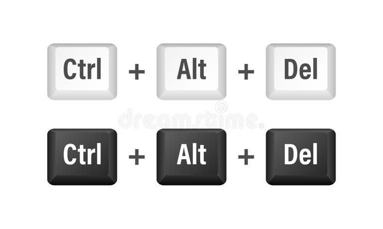 Ctrl Alt Del Shortcut Keys. Keyboard Keys. Computer Button. Vector ...