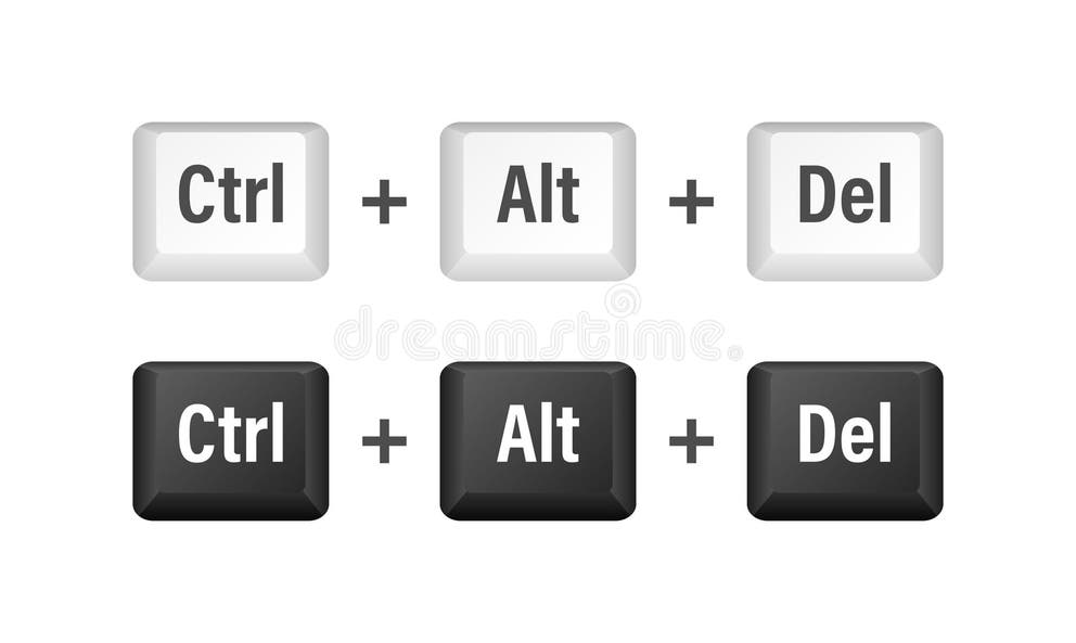 Ctrl Alt Del Shortcut Keys. Keyboard Keys. Computer Button. Vector ...