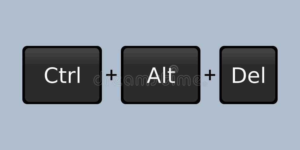 Ctrl Alt Del System Restart Hotkey Combination Stock Vector - Illustration of ctrl, shortcut ...