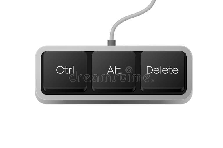Ctrl Alt Delete Button Combination Computer Keyboard Word On Pc