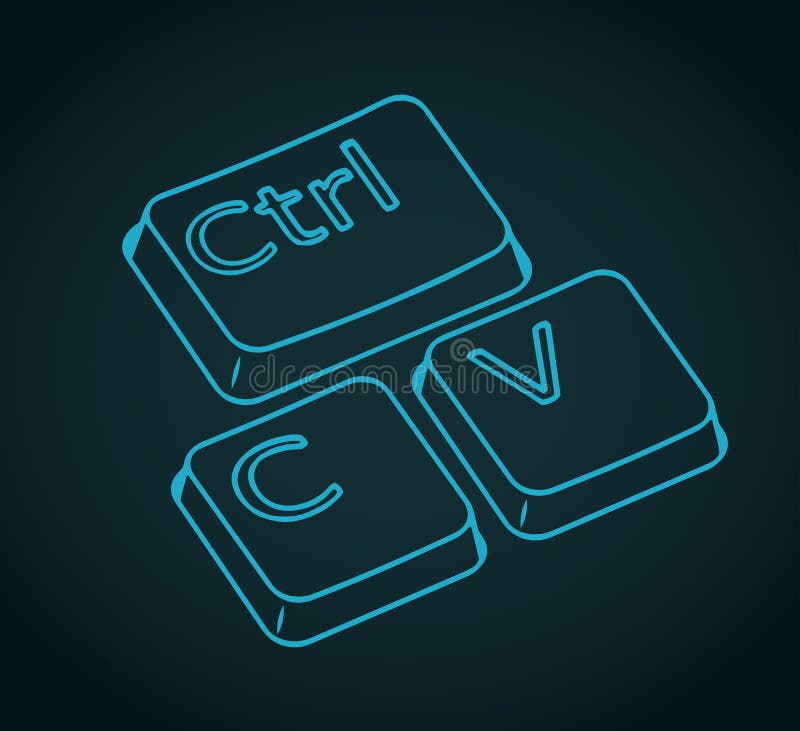 Ctrl C and Ctrl V Keys Stylized Ironic Illustration Stock Vector ...