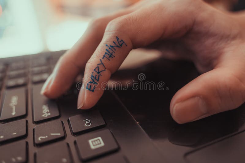 Ctrl Keyboard Control Everything. Finger Pressed Down on the Keyboard ...