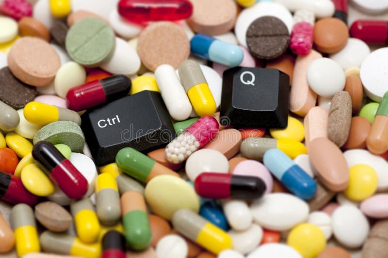 Ctrl and Q Keys among Drugs (Quit System, Quit Drugs) Stock Photo ...