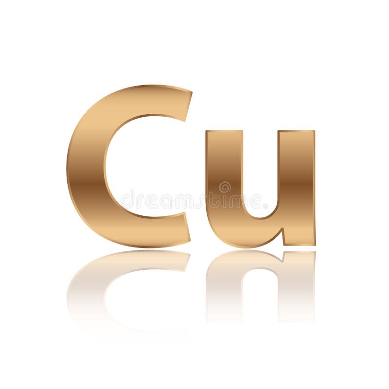 Cu - Copper, Cuprum Symbol, Isolated, Vector Illustration Stock Vector ...