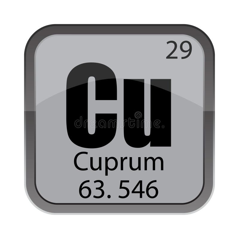 Cu 29 Highlight. Cuprum 63.546 Detail. Chemical Element Vector. Shiny ...