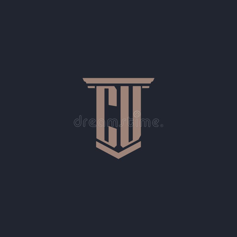 CU Initial Monogram Logo with Pillar Style Design Stock Vector ...