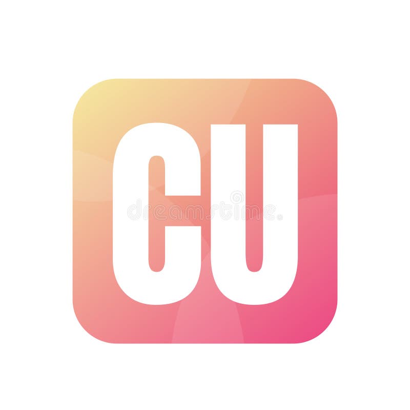 CU Letter Logo Design with Simple Style Stock Vector - Illustration of ...