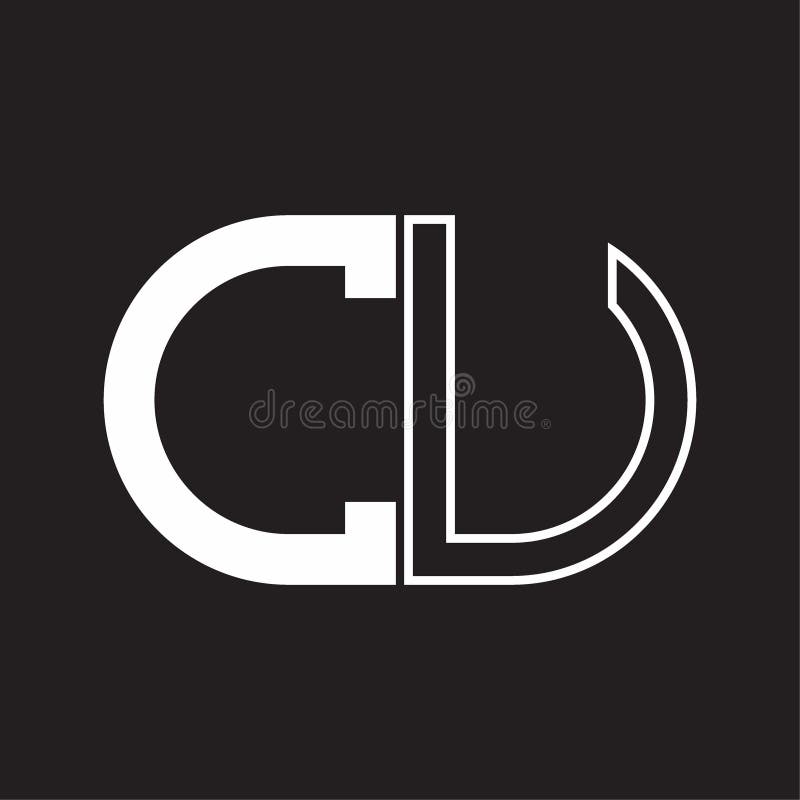 CU Letter Logo Monogram with Oval Shape Negative Space Design Template ...