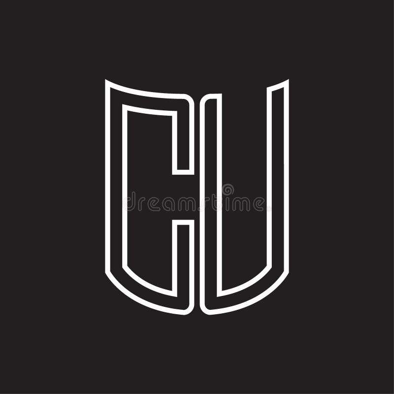 CU Logo Monogram with Ribbon Style Outline Design Template Stock Vector ...