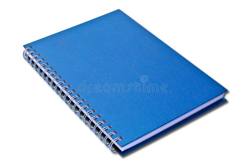 Cuaderno azul aislado foto de archivo. Imagen de anillo - 17944208