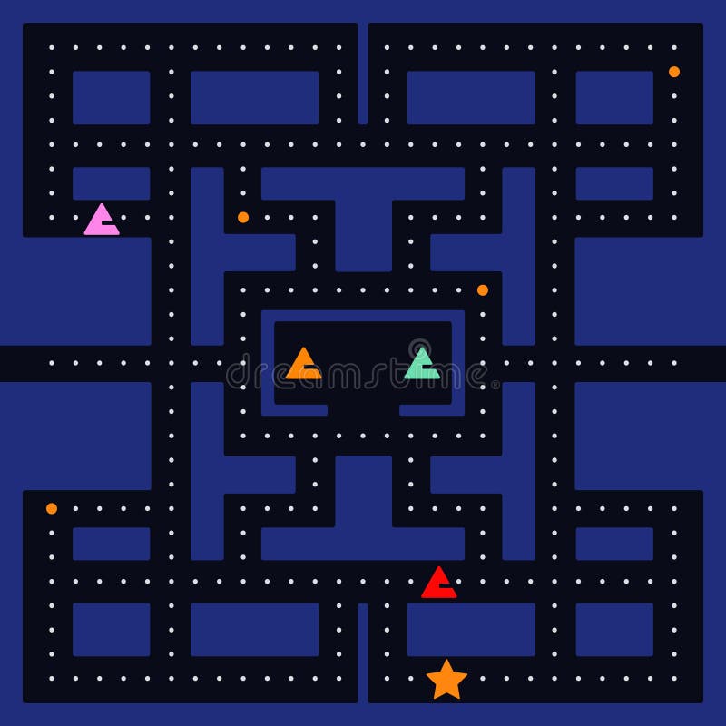 Juego de laberinto pac man ilustración del vector. Ilustración de ...