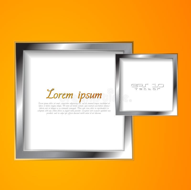 Cuadrados Abstractos Del Vector Con El Marco De Plata Ilustración del ...