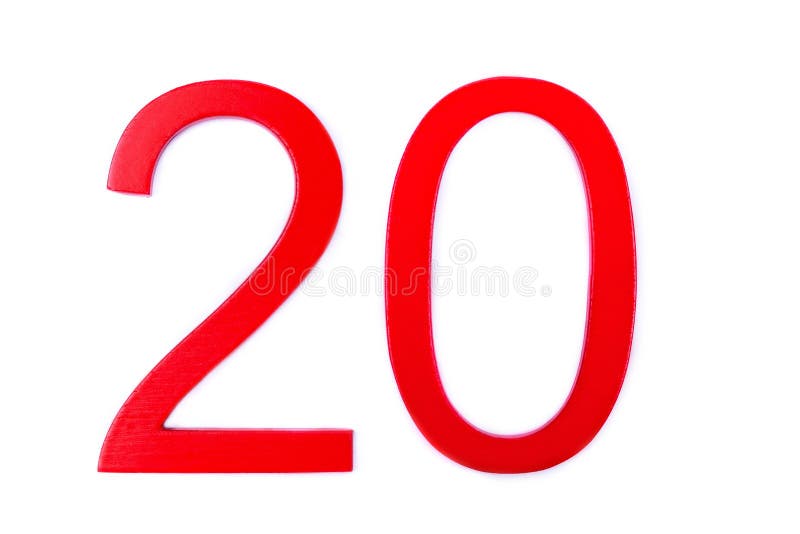 Cuadro Rojo Veinte En El Fondo Blanco Imagen de archivo - Imagen de ...