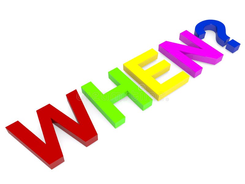 Cuando La Palabra Colorida Sobre El Blanco Stock de ilustración ...