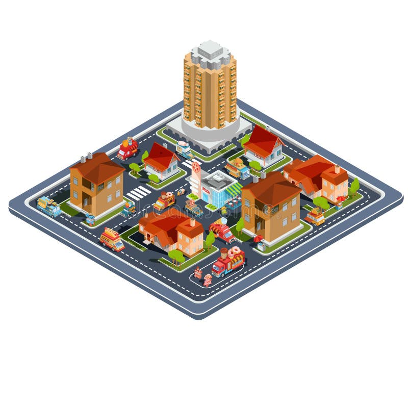 Cuarto Residencial Del Ejemplo Isométrico Del Vector Ilustración del ...