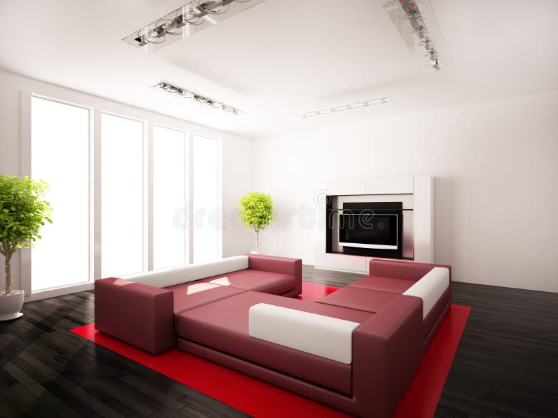 Cuartos Modernos Interiores Stock de ilustración - Ilustración de ...