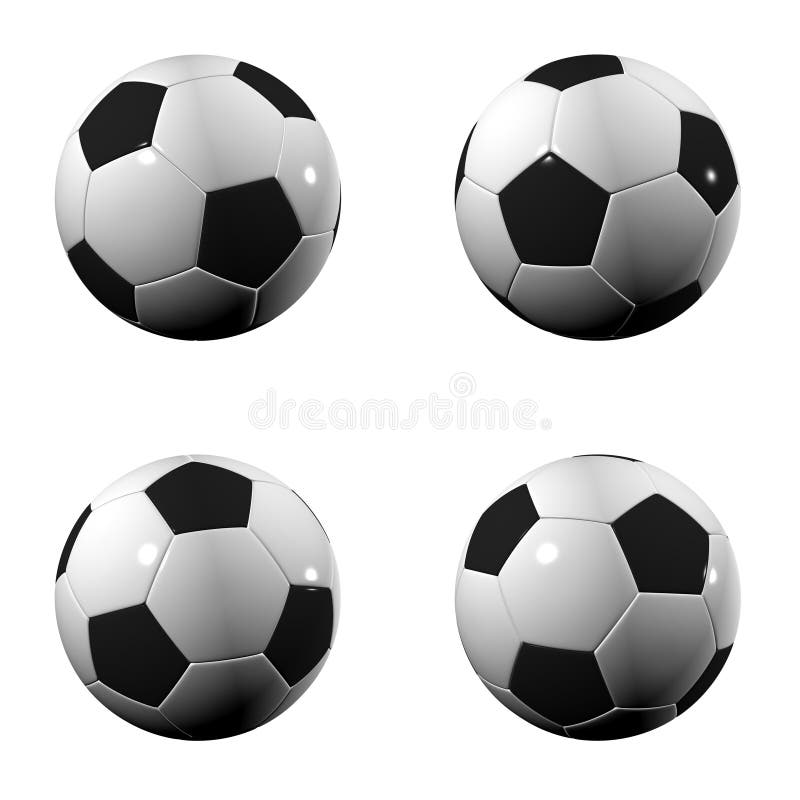 Cuatro balones de fútbol stock de ilustración. Ilustración de meta ...