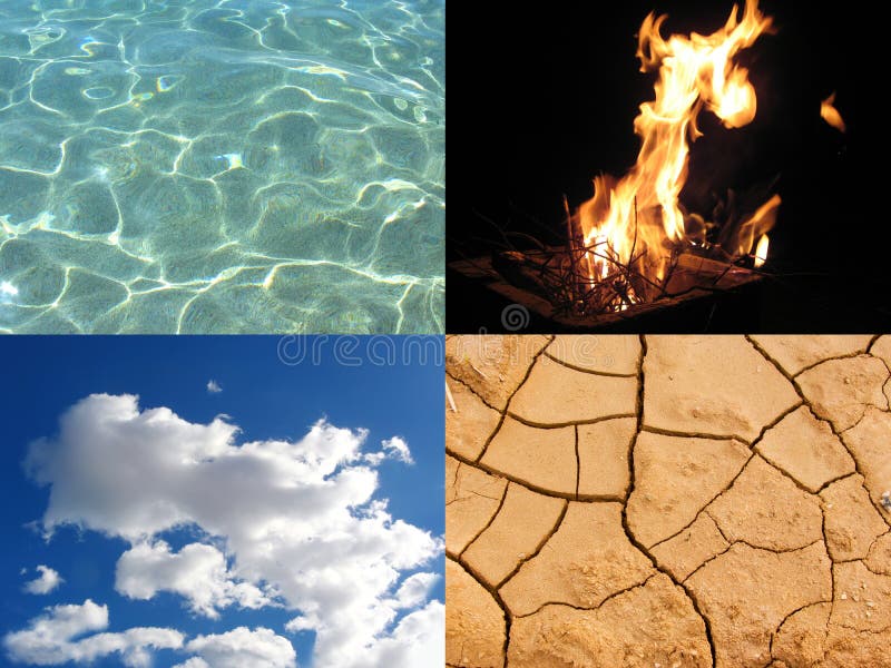 Cuatro Elementos De La Naturaleza Foto De Archivo Imagen De Fondo