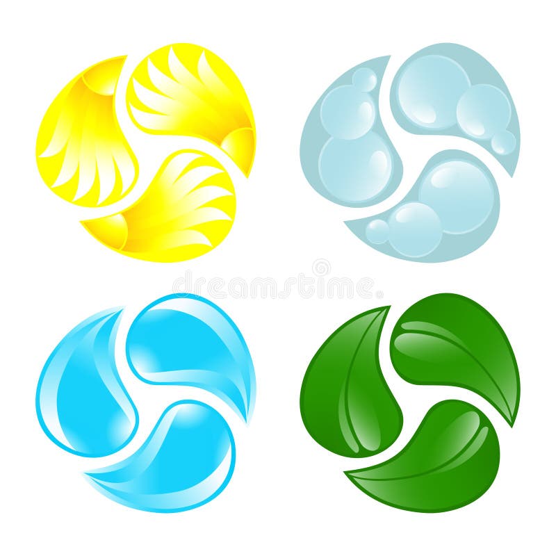 Cuatro elementos ilustración del vector. Ilustración de anaranjado ...