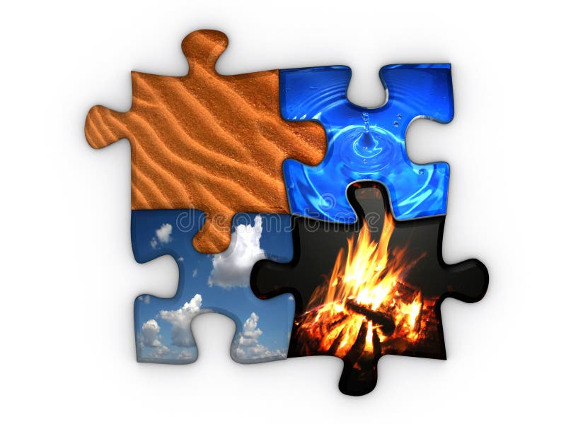 Cuatro elementos stock de ilustración. Ilustración de parte - 5406534