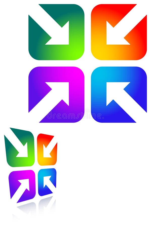 Cuatro flechas ilustración del vector. Ilustración de ilustrado - 18045063