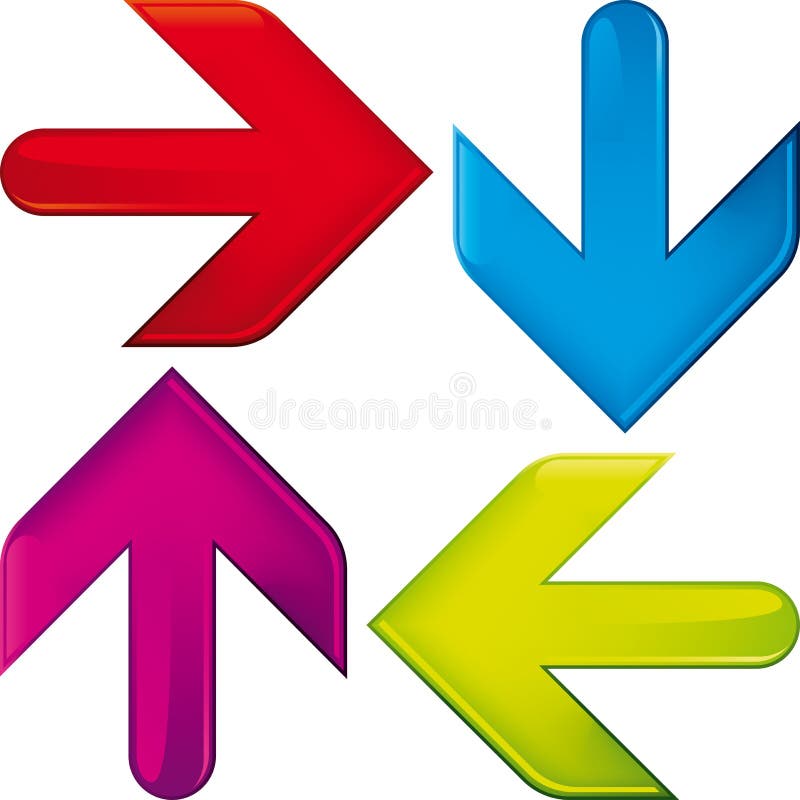 Cuatro Flechas Del Cristal Del Vector Ilustración del Vector ...