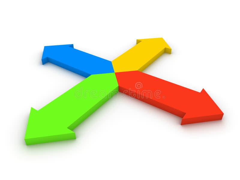 Cuatro flechas ilustración del vector. Ilustración de flechas - 18045063
