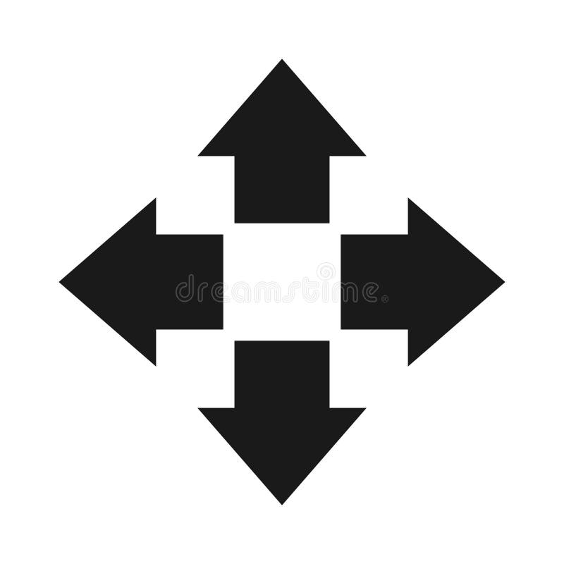 Cuatro Flechas Que Señalan En Diversas Direcciones Stock de ilustración ...