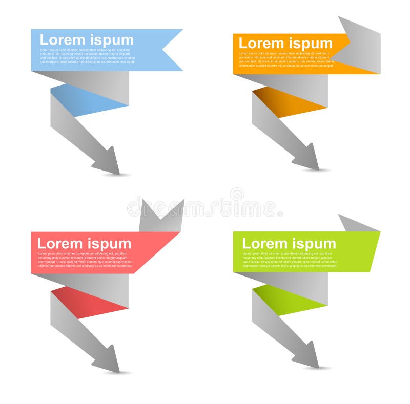 Cuatro flechas torcidas ilustración del vector. Ilustración de flecha ...