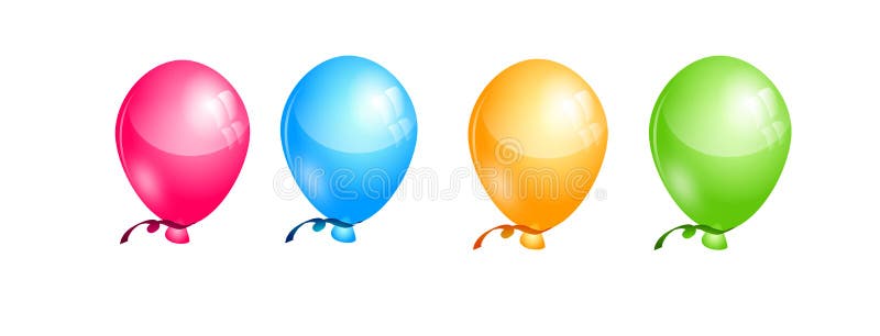 Cuatro Globos Coloridos Del Cumpleaños Stock de ilustración ...