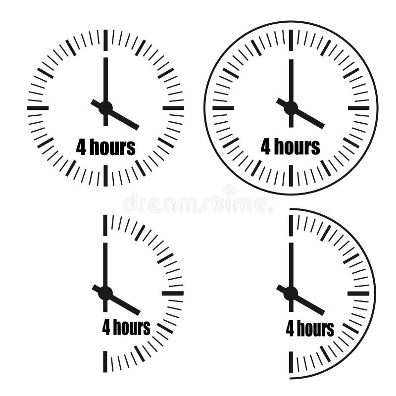 Cuatro Horas Del Reloj De Icono Del Vector Stock de ilustración ...