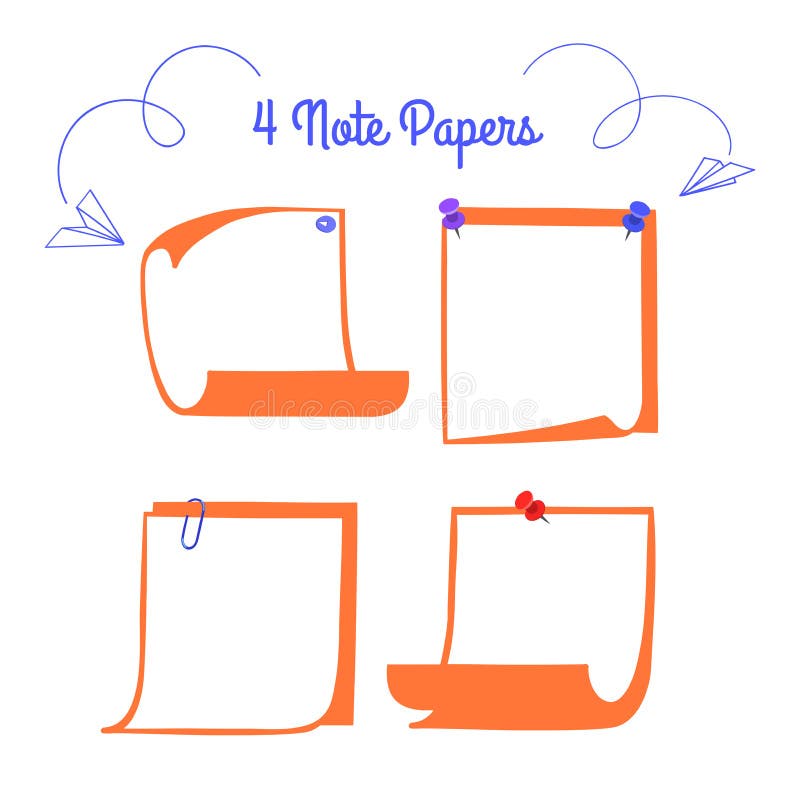 Cuatro nota Papers-09 ilustración del vector. Ilustración de recuerde ...