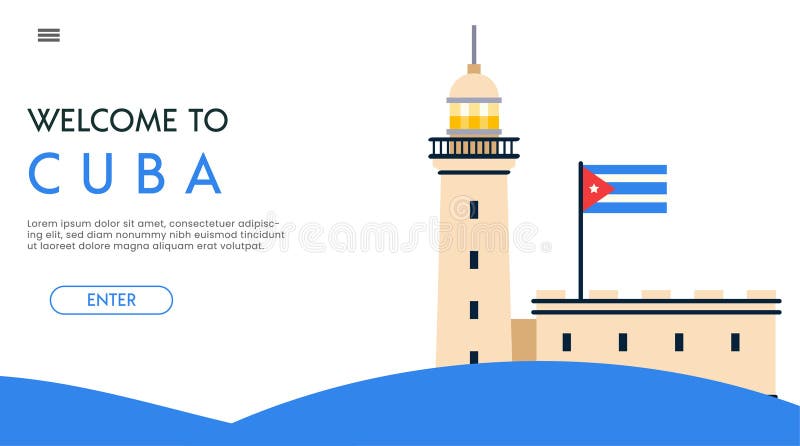 Welcome To Cuba Background Vector Illustration. Travel and Tourism ...