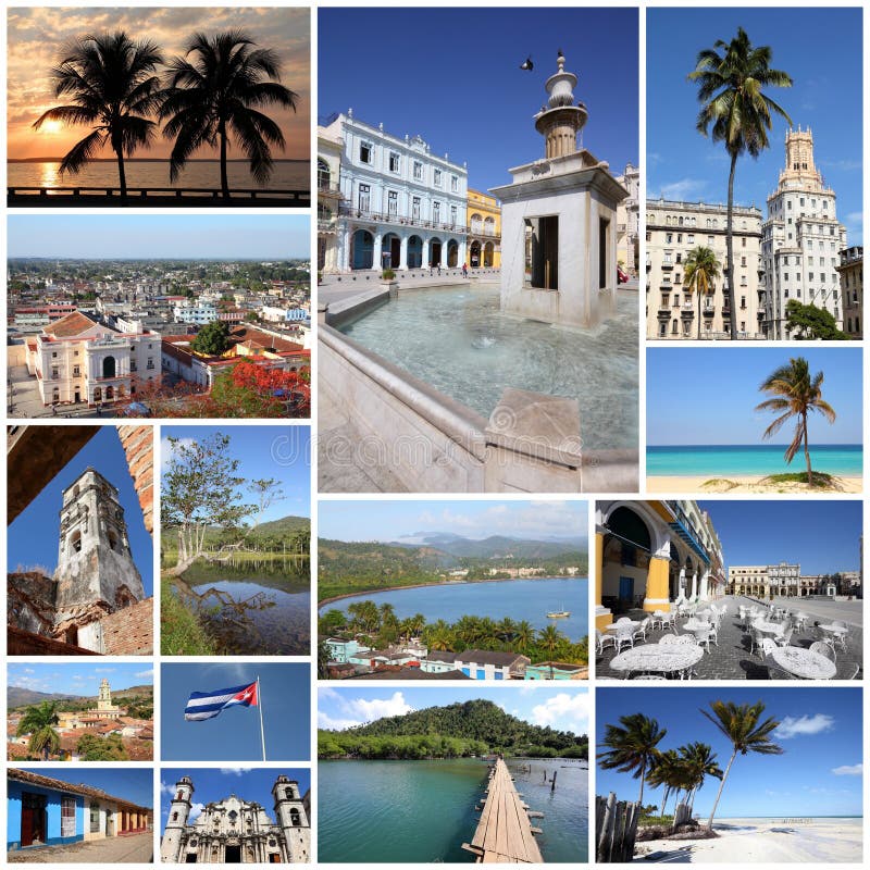 Collage de Cuba foto de archivo. Imagen de caribe, paisaje - 49820712