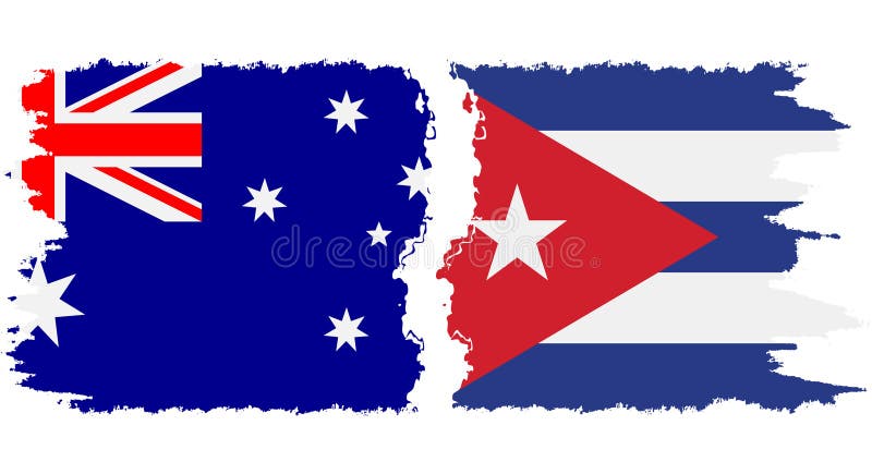 Cuba and Australia Grunge Flags Connection Vector Stock Vector ...