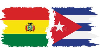 Cuba Y Bolivia Grunge Banderas Vector De Conexión Ilustración del ...