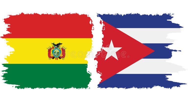 Cuba Y Bolivia Grunge Banderas Vector De Conexión Ilustración del ...