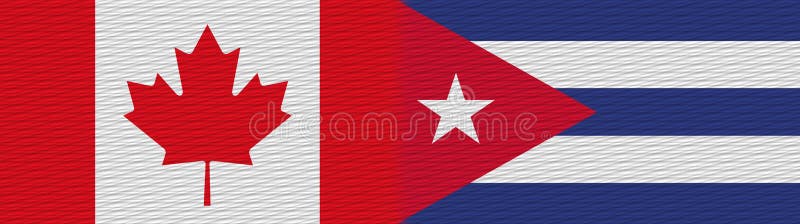 Cuba and Canada Canadian Fabric Texture Flag Stock Illustration ...