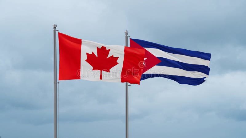 Cuba and Canada flag stock footage. Video of looped - 292085160