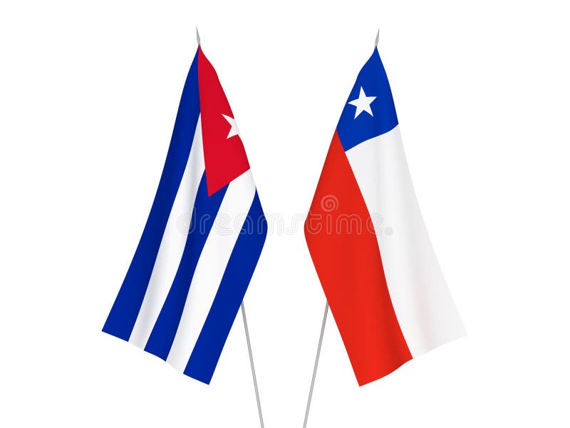 Cuba and Chile Realistic Flag â€“ Fabric Texture Illustration Stock ...