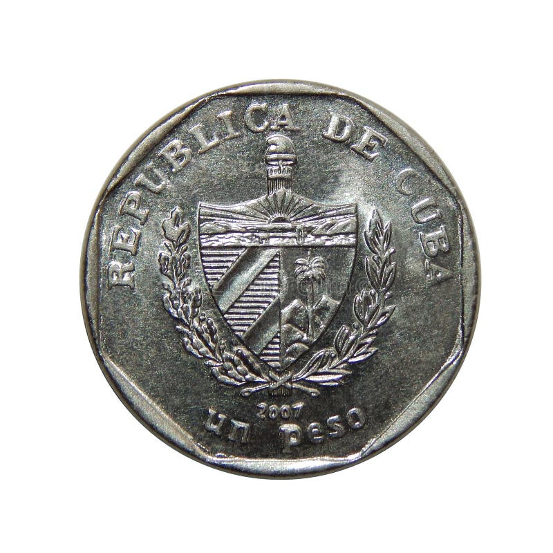 Cuba coin one peso 2007 stock image. Image of financial - 173690695