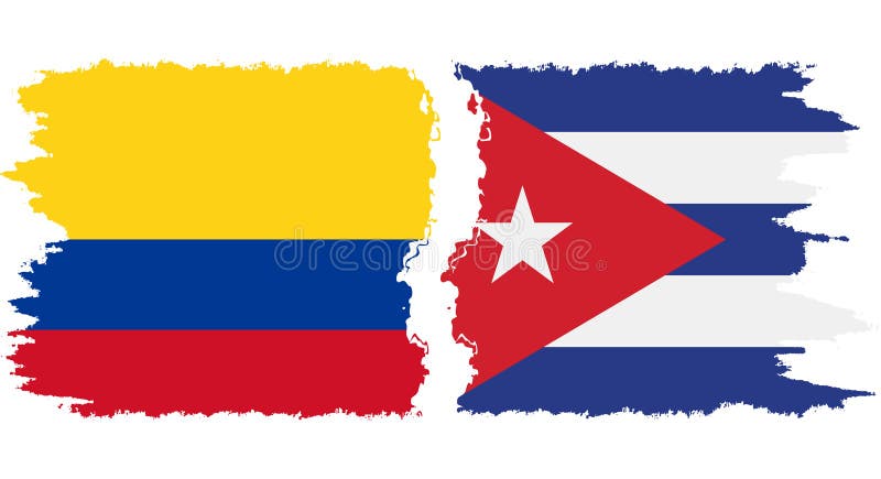 Cuba and Colombia Grunge Flags Connection Vector Stock Vector ...