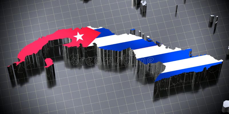 Cuba - Country Borders and Flag Stock Illustration - Illustration of ...