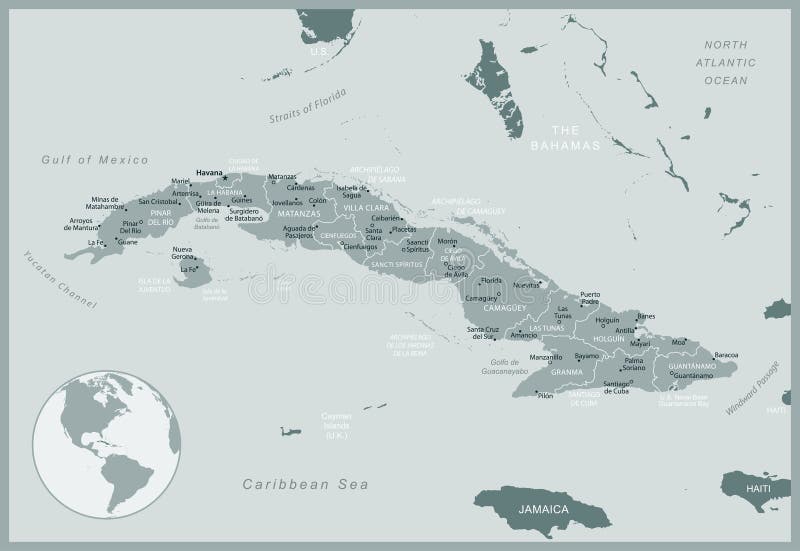 Cuba - Detailed Map with Administrative Divisions Country. Vector ...
