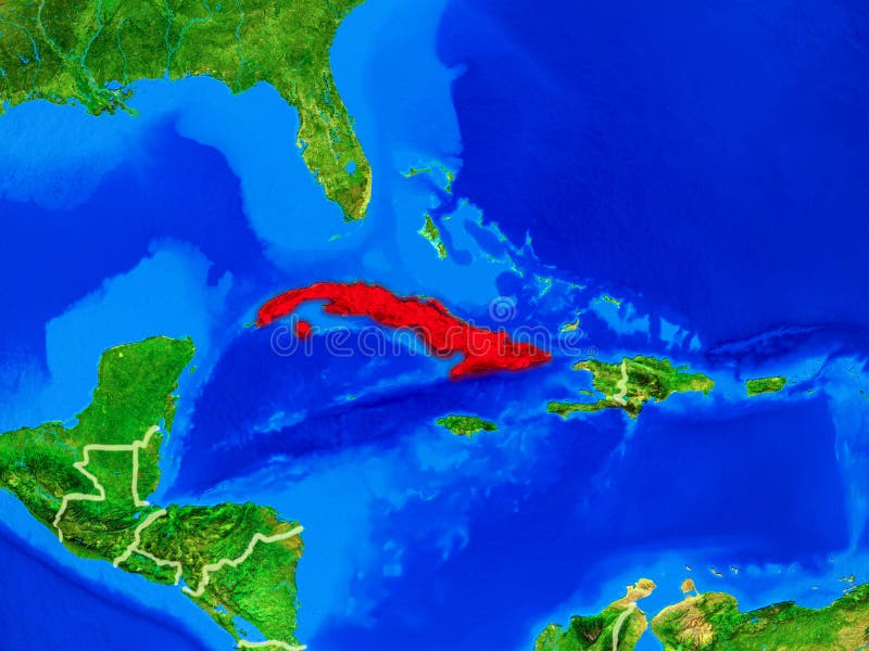 Cuba on Earth with borders stock photo. Image of global - 135113064