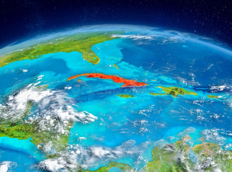 Cuba on Earth stock illustration. Illustration of country - 112924544