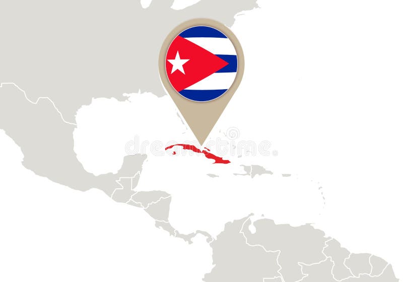 Cuba en mapa del mundo ilustración del vector. Ilustración de america ...