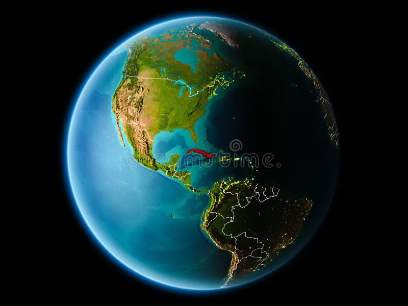 Cuba in the evening stock illustration. Illustration of country - 121008875